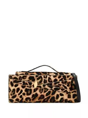 Veronica Beard Dash Leopard-print Calf Hair Clutch Bag - Brown