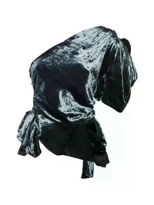 ROKSANDA Crushed Velvet One-shoulder Blouse