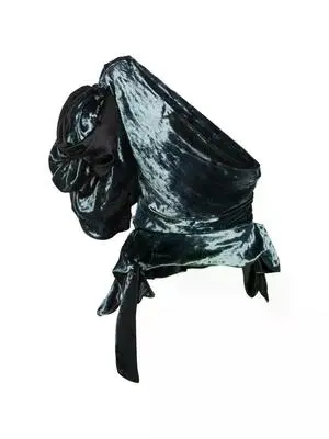 ROKSANDA Crushed Velvet One-shoulder Blouse