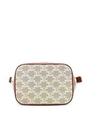 Celine Triomphe Coated Canvas Small Bucket Bag - Brown