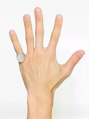 Gianfranco Ferre 2000s Logo-engraved Signet Ring - Silver