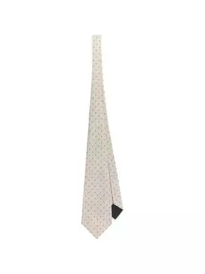 Dolce & Gabbana DOLCE & GABBANA Polka Dot Jacquard Neck Tie Neutrals