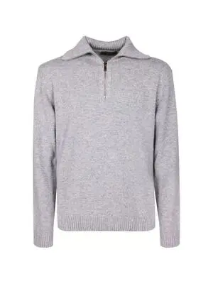 ZANONE Quarter-zip Knitted Sweater - Grey