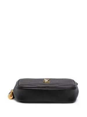 Saint Laurent Grain De Poudre Chevron Monogram Lou Camera Bag Crossbody