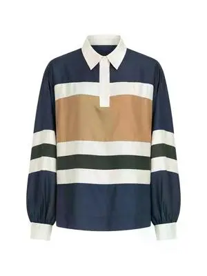 Sea Juliet Striped Polo Top - Blue