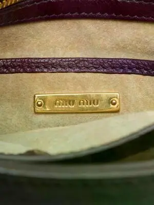 Miu Miu 2010-2026 Goatskin Madras Push Lock Top Handle Satchel