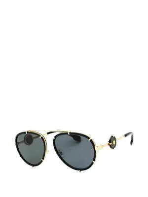 Versace Medusa Plaque Pilot-frame Sunglasses
