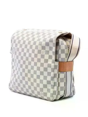 LOUIS VUITTON Damier Azur Naviglio Crossbody Bag - White