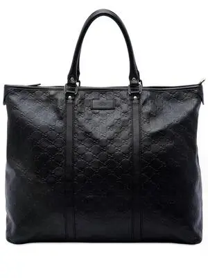 Gucci 2016-2026 Guccissima Weekender Travel Bag - Black