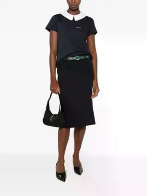 N°21 Contrast-collar Chest-pocket Top
