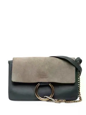 Chloé Suede And Calfskin Faye Crossbody Bag - Grey
