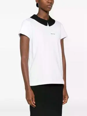 N°21 Contrast Peter Pan Collar T-shirt - White