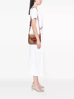 Gucci 2000-2015 Medium Gg Canvas Lady Web Crossbody Bag