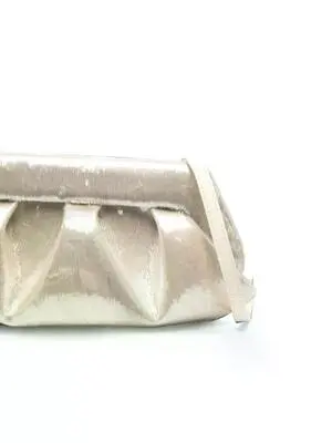 THEMOIRE Bios Lurex-finish Ruched Clutch Bag