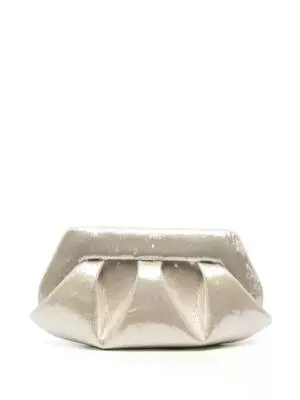 THEMOIRE Bios Ruched Clutch Bag - Neutrals