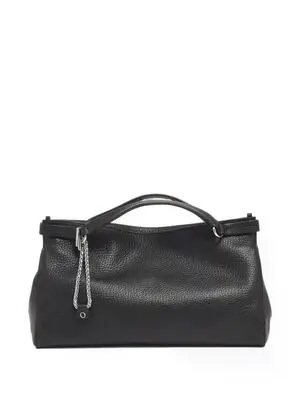 Orciani Midi Virgo Leather Tote Bag - Black