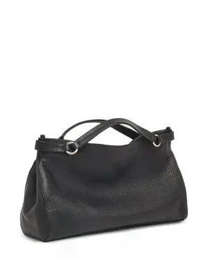Orciani Midi Virgo Leather Tote Bag - Black