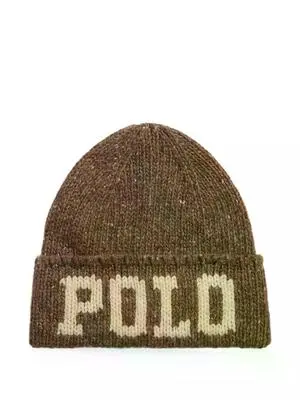 Polo Ralph Lauren Intarsia-knit Merino-wool-blend Beanie - Brown