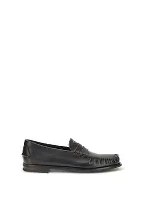 Prada Leather Loafers - Black