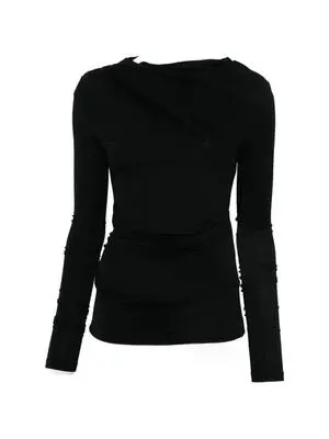 ENTIRE STUDIOS Draped Long-sleeve Top - Black