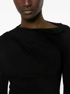 ENTIRE STUDIOS Draped Long-sleeve Top - Black