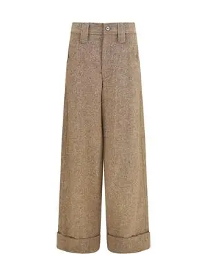 Brunello Cucinelli Tailored Wool-blend Pants - Cream