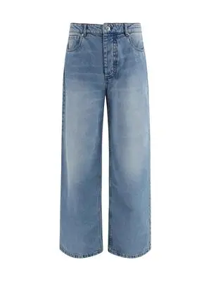 AMI Paris Cotton Wide-leg Jeans - Blue