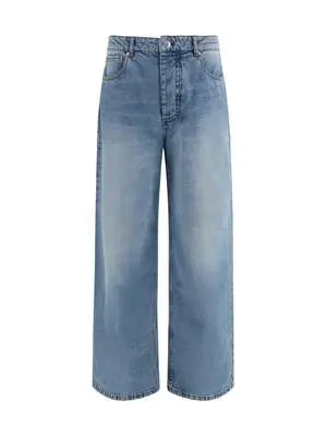 AMI Paris Cotton Wide-leg Jeans - Blue