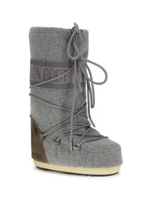 Moon Boot Mb Icon Nubuck Felt Snow Boots - Gray
