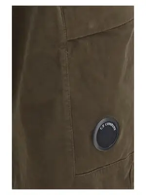 C.P. COMPANY Stretch Cotton Satin Cargo Pants - Green