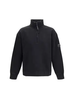 C.P. COMPANY Diagonal-weave Cotton Fleece Sweatshirt - Black