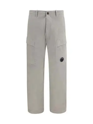 C.P. COMPANY Stretch Cotton Satin Cargo Pants - Gray