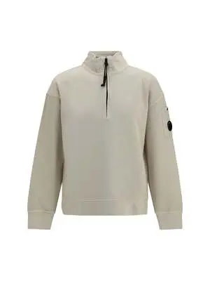 C.P. COMPANY Brushed And Sueded Diagonal-weave Cotton Fleece Sweatshirt