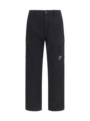 C.P. COMPANY Stretch Cotton Satin Cargo Pants - Black