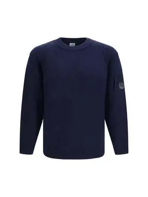 C.P. COMPANY Grs Lambswool Crewneck Sweater - Blue