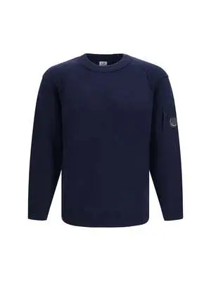 C.P. COMPANY Grs Lambswool Crewneck Sweater - Blue