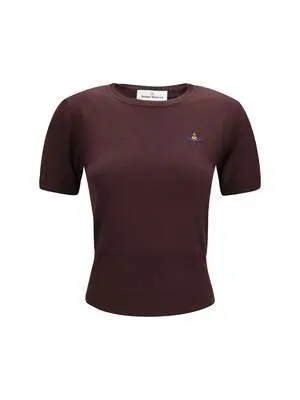 VIVIENNE WESTWOOD Bea Wool Knit Top With Orb Embroidery - Purple