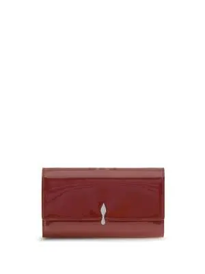 CHRISTIAN LOUBOUTIN Bettina Patent Leather Chain Wallet - Red