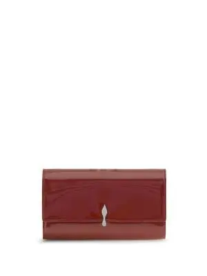 CHRISTIAN LOUBOUTIN Bettina Patent Leather Chain Wallet - Red