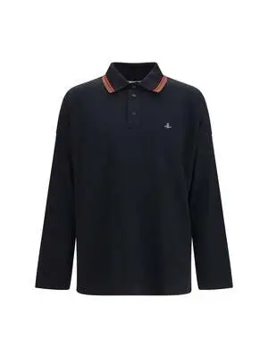 VIVIENNE WESTWOOD Oversized Long-sleeve Polo - Black