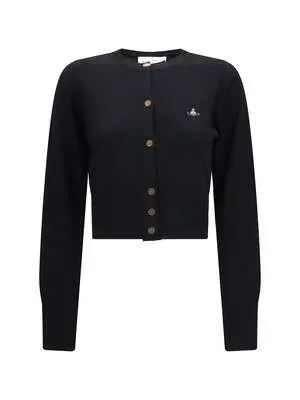 VIVIENNE WESTWOOD Bea Cropped Wool Cardigan - Black