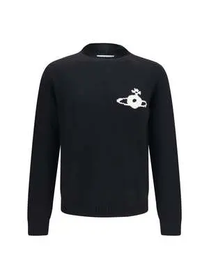 VIVIENNE WESTWOOD Merino Wool Fisherman Sweater - Black
