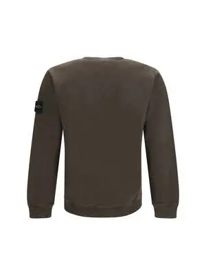 Stone Island Crewneck Cotton Sweatshirt - Brown
