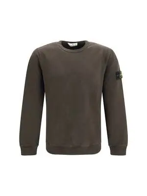 Stone Island Crewneck Cotton Sweatshirt - Brown