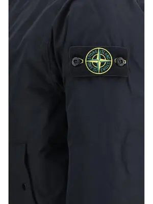 Stone Island Long Down Jacket With Hood