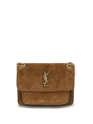 Saint Laurent Medium Niki Suede Shoulder Bag - Brown