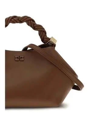GANNI Small Bou Handbag With Twisted Top Handle - Brown