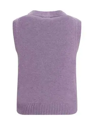 GANNI Teddy Alpaca And Wool-blend Vest - Gray