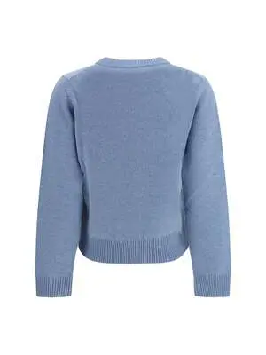 GANNI Floral Wool Sweater - Blue