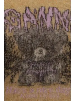 GANNI Teddy Brushed Alpaca Crewneck Sweater